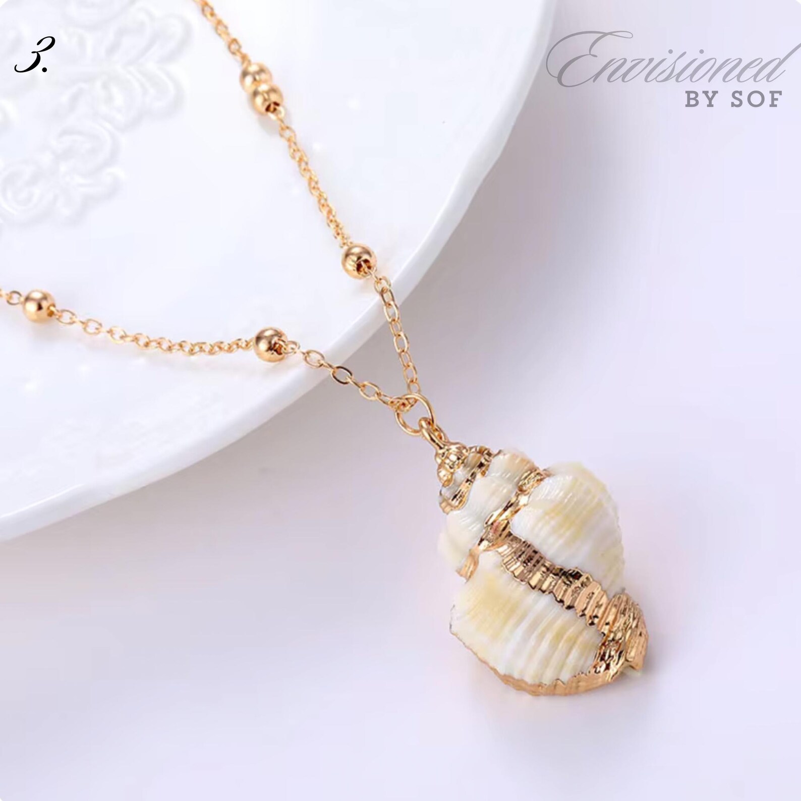 Bohemia Conch Shells Necklace, Sea Beach Shell Pendant Jewellery for ...