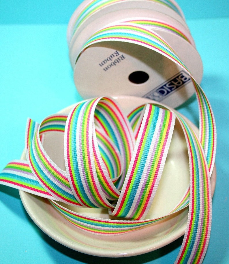 Bright Rainbow Grosgrain Ribbon - Etsy