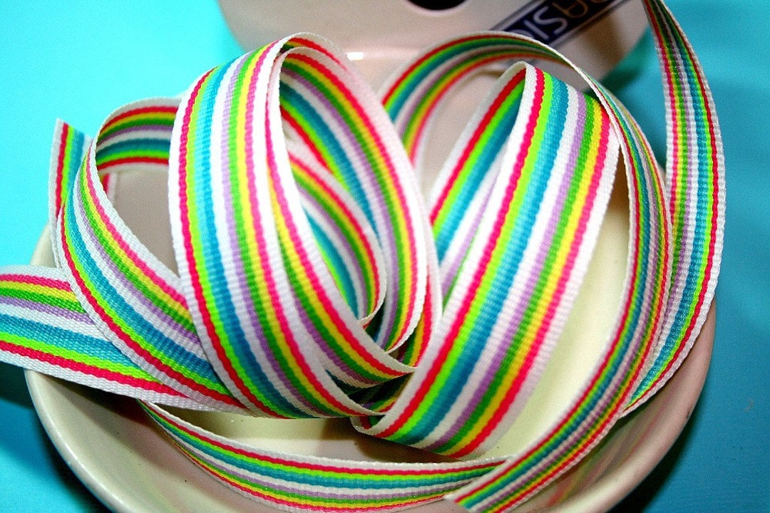 Bright Rainbow Grosgrain Ribbon - Etsy