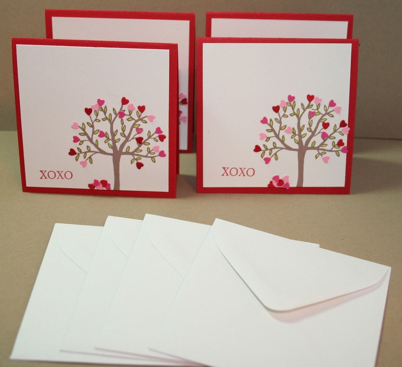 Mini Valentine Cards Kids Valentne Cards XOXO Heart Tree Valentine Card ...