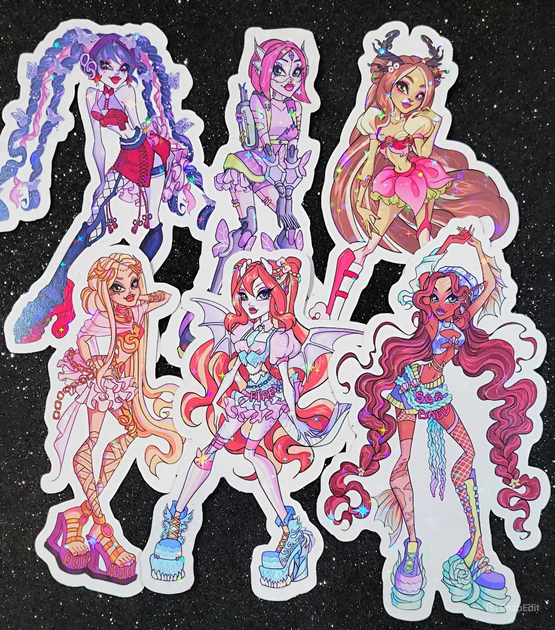 Monster Girls Holographic Sticker - Etsy