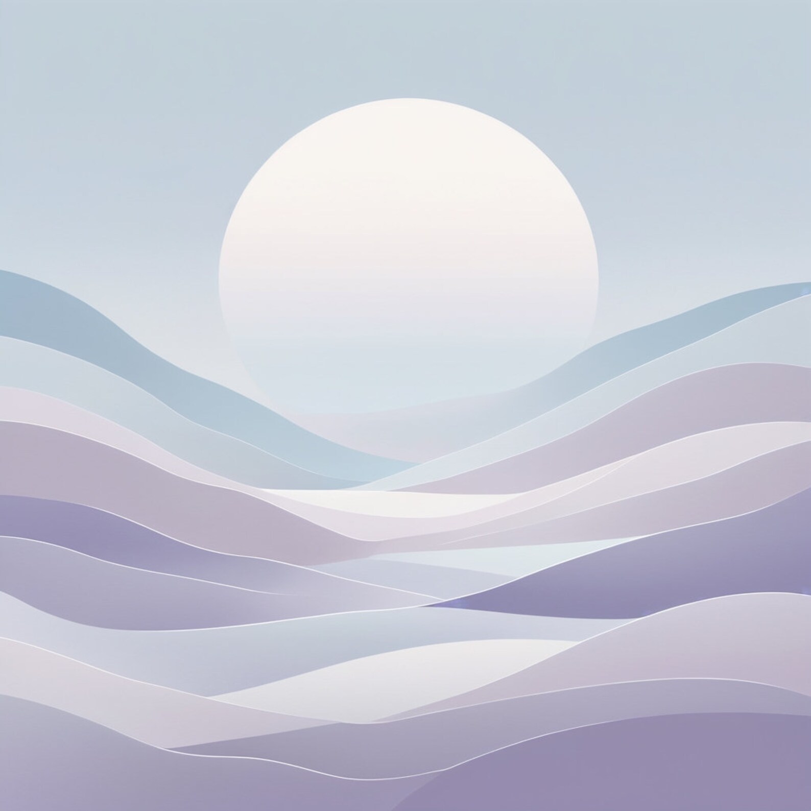 Serenity Flow - Minimalist Abstract Art Print | Soft Gradient Colors ...