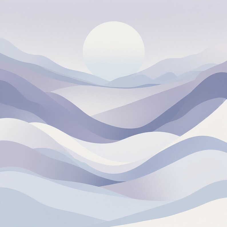 Serenity Flow - Minimalist Abstract Art Print | Soft Gradient Colors ...