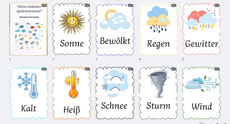 Weather Learning/flashcards for Children - Etsy