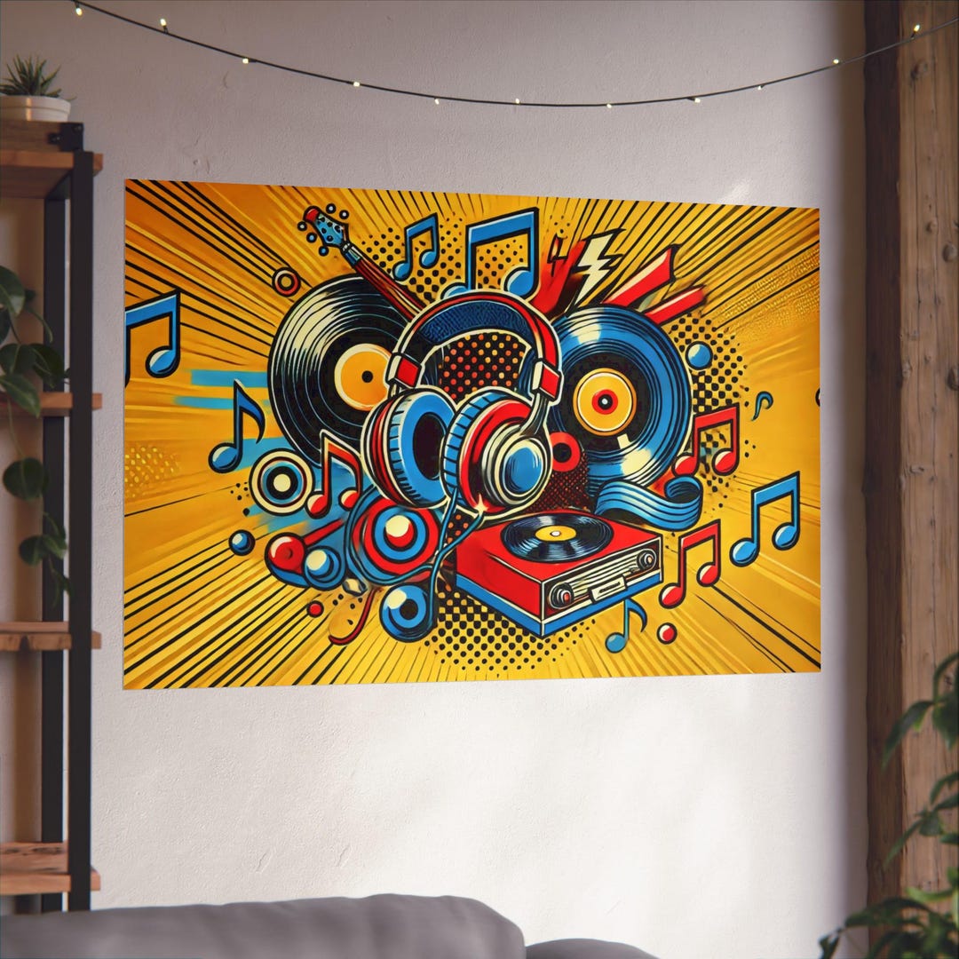 Poster Print Music Pop Art Decor, Wall Art Print, Abstract Music Lover ...