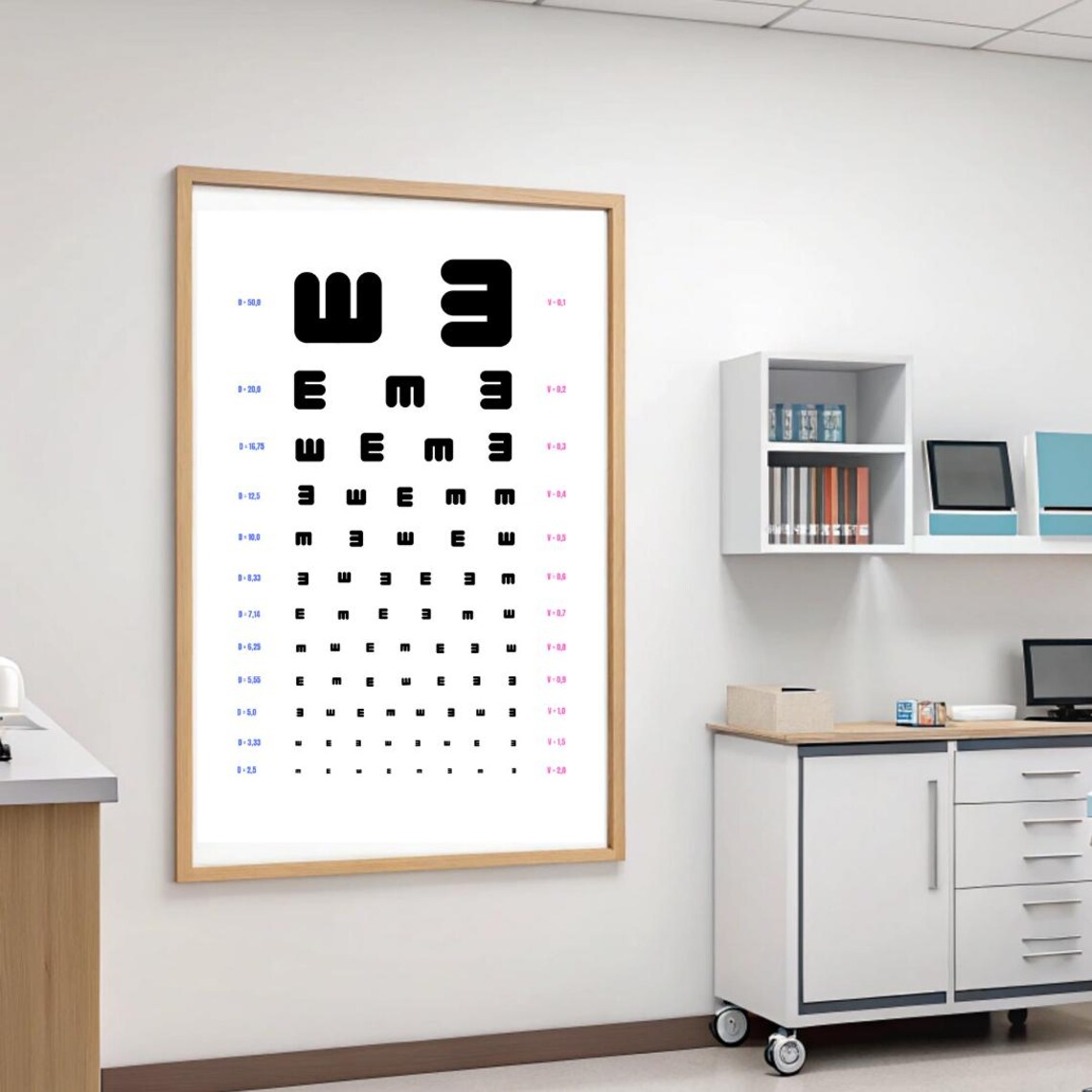 Eye Chart Poster - Vision Test Sign - Home Vision Test - Eye Doctor ...