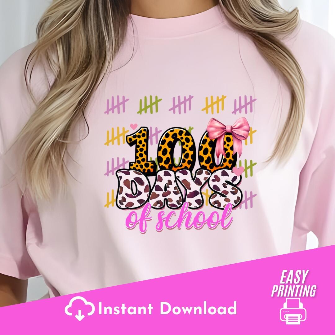 100 Days of School Pink Coquette Bow Png , 100 Day of School Png , Pink ...