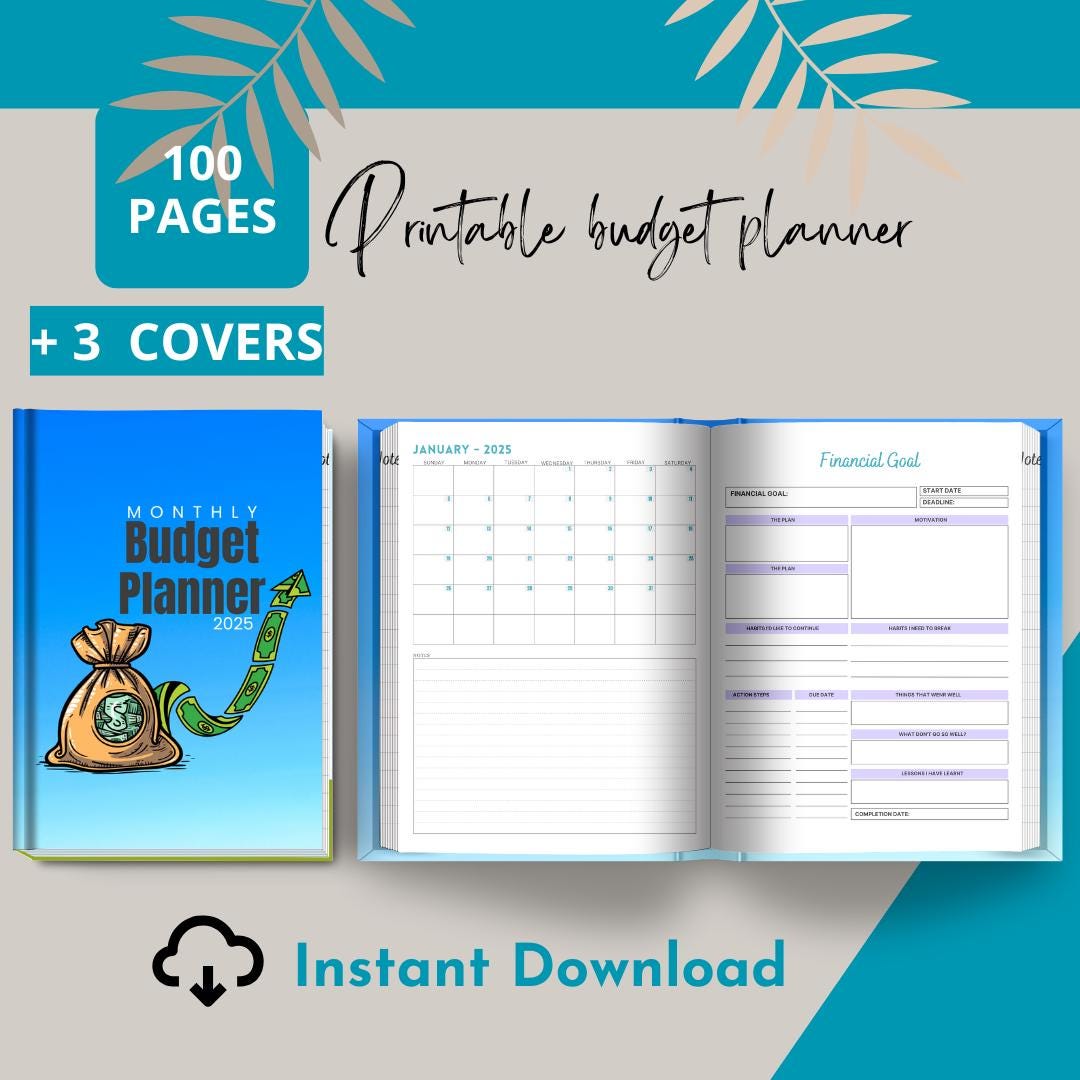 Printable Budget Planner 2025 , Monthly Budget Planner 2025, Printable ...