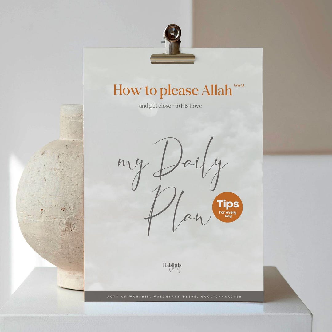Daily Plan to Please Allah | Printable Islamic Worship Guide | Acts of ...