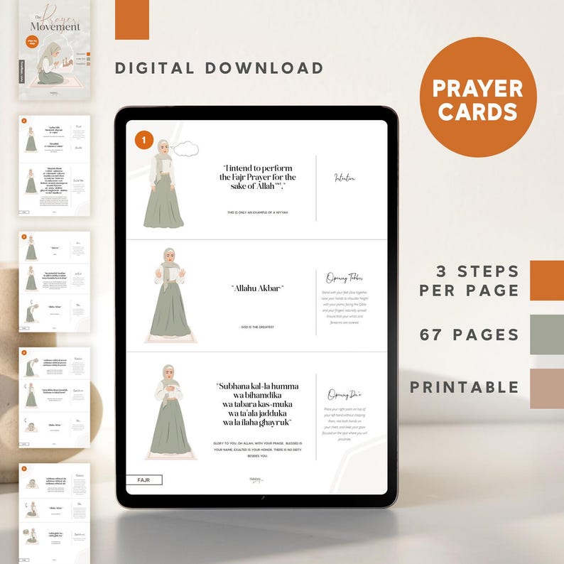 Printable Islamic Prayer Cards | Step-by-step Salah Guide for All ...
