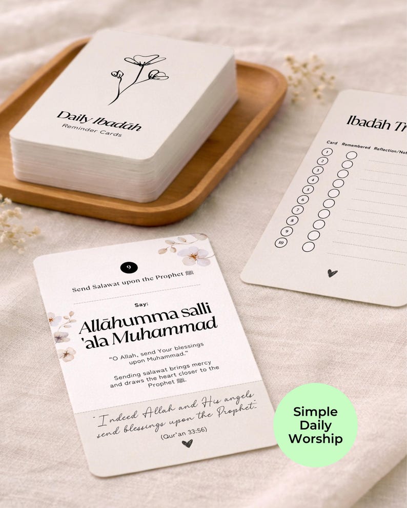 Islamic Reminder Cards – Daily Dhikr Pocket Cards | Islamic Favours ...
