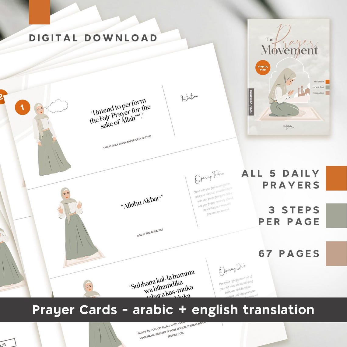 Printable Islamic Prayer Cards | Step-by-step Salah Guide for All ...