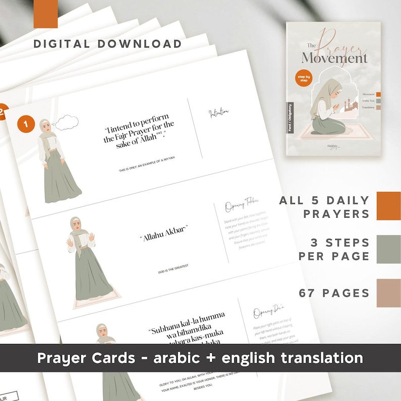 Printable Islamic Prayer Cards | Step-by-step Salah Guide for All ...