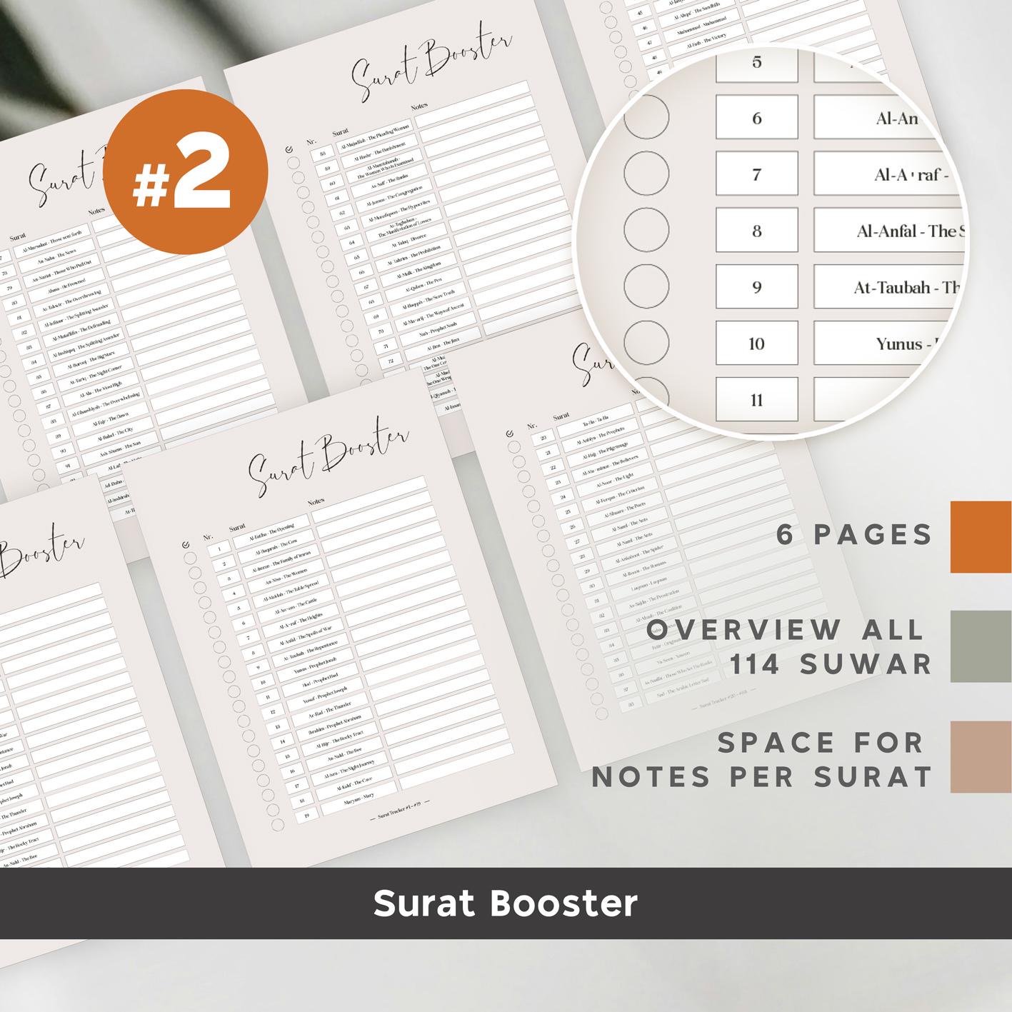 Quran Booster Journal | Printable Islamic Tracker for Daily Reflection ...