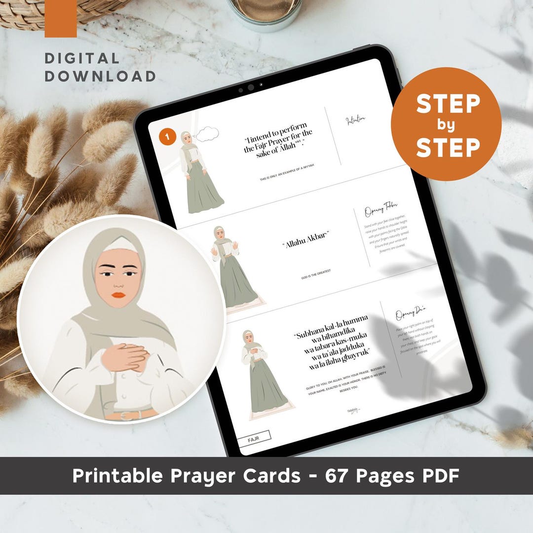 Printable Islamic Prayer Cards | Step-by-step Salah Guide for All ...