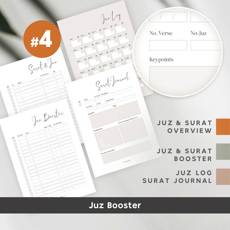 Quran Booster Journal | Printable Islamic Tracker for Daily Reflection ...