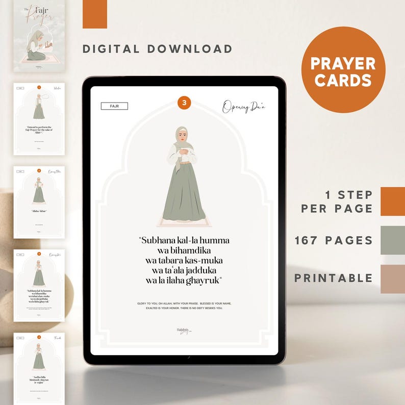 Printable Islamic Salah Guide | Single-step Prayer Card | Digital PDF ...