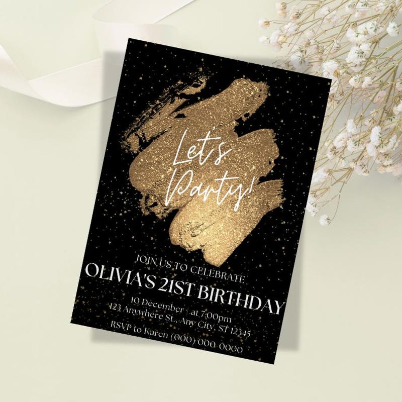 Golden Invitation - Etsy