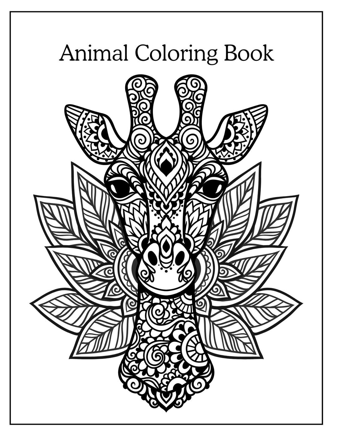 Adult Animal Coloring Book - Etsy
