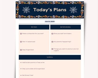 October Planner Worksheet, Spooky Season to Do List, Digital Download ...