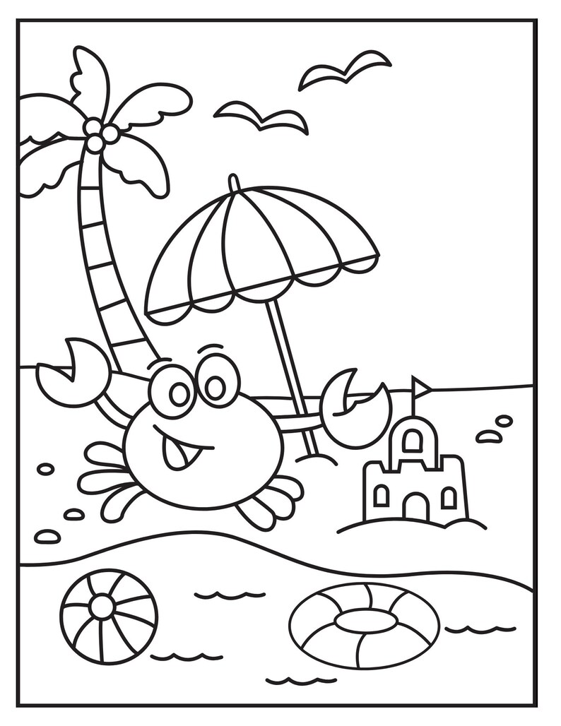 Kids Printable Summer Coloring Pages - Etsy