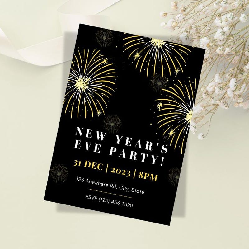 Firework Invitation - Etsy