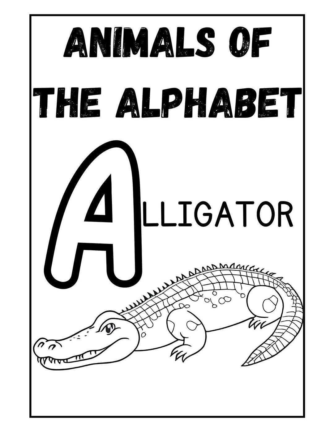 Alphabet Animal Coloring Book for Kids - Etsy