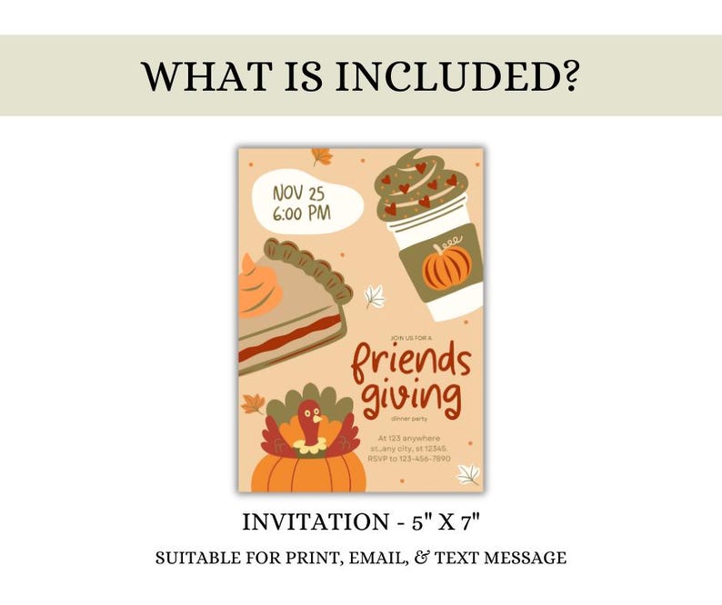 Friends Giving Invitation Template - Etsy