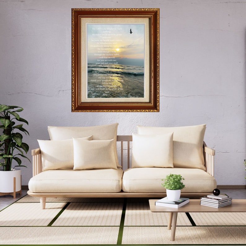 Psalm 23, Ocean,bird, Christian Printable Art, Bible Verse Wall Decor ...