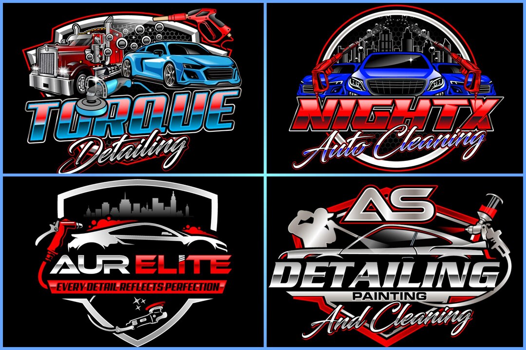 Custom Auto Detailing Car Wash Trucking Transport Automobile Logo ...