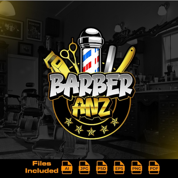Barber Logo Design - Etsy UK