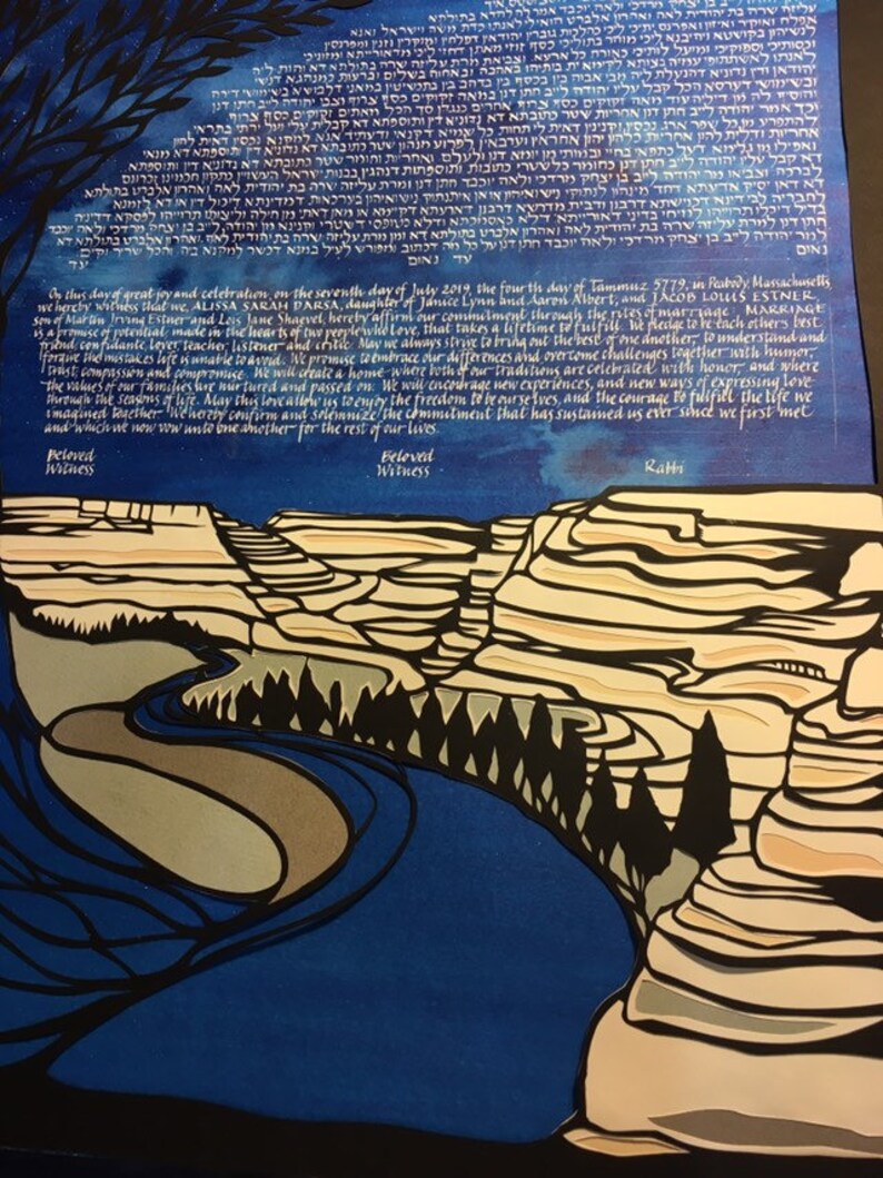 Milky Way Over the Grand Canyon Papercut Ketubah Original - Etsy