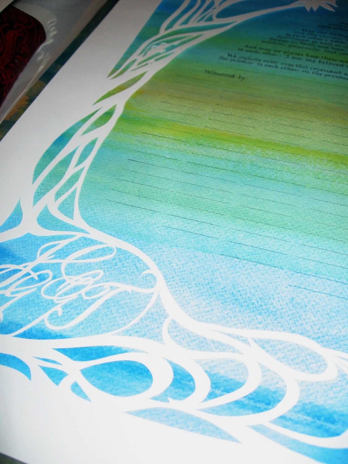 Beloved Boricua Puerto Rico Themed Colorful Papercut Ketubah - Custom ...