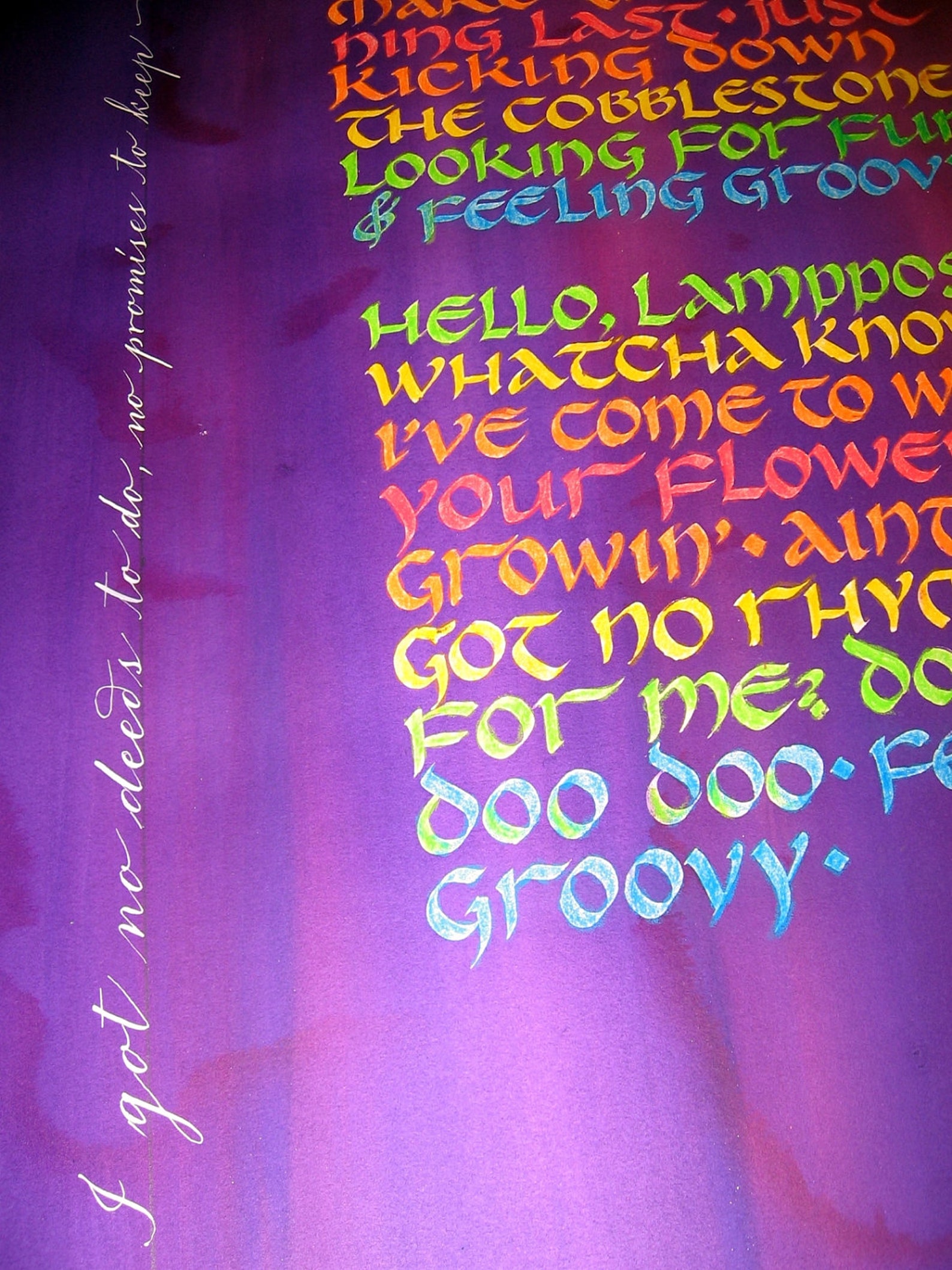 Feeling Groovy Calligraphy and Painting With Acrylic Inks on - Etsy