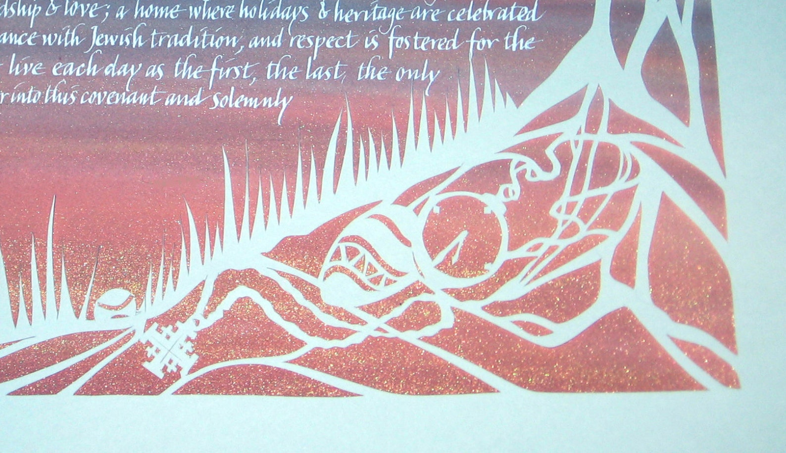 Stone Bridge Ketubah Papercut Wedding Artwork | Etsy