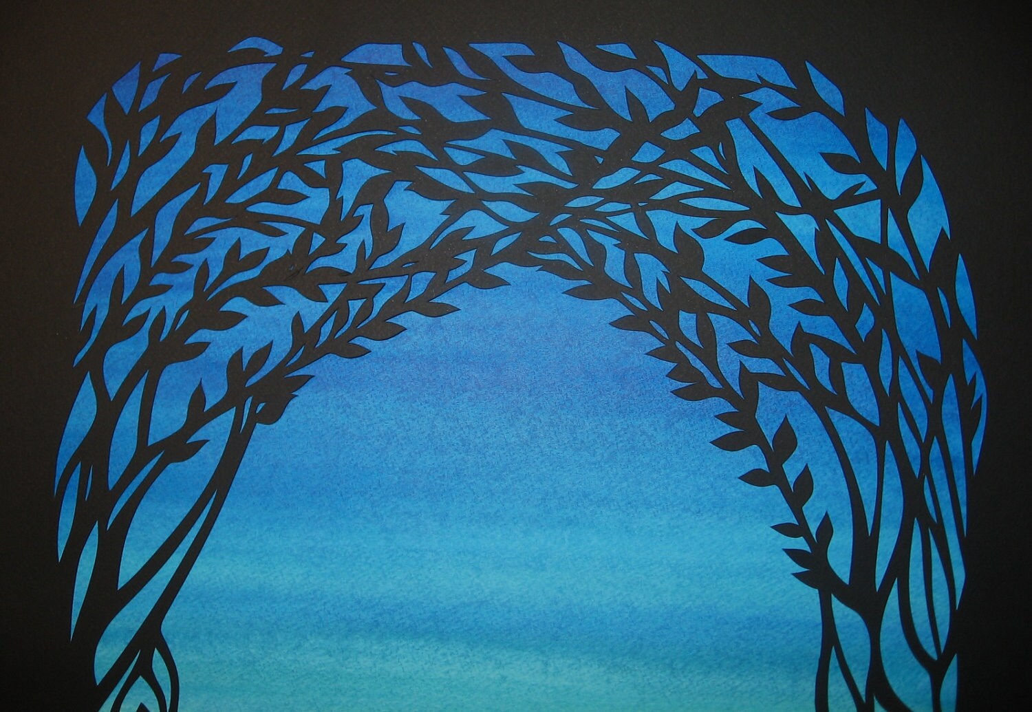 Tall Trees at Dusk Ketubah Papercut Calligraphy Art - Etsy