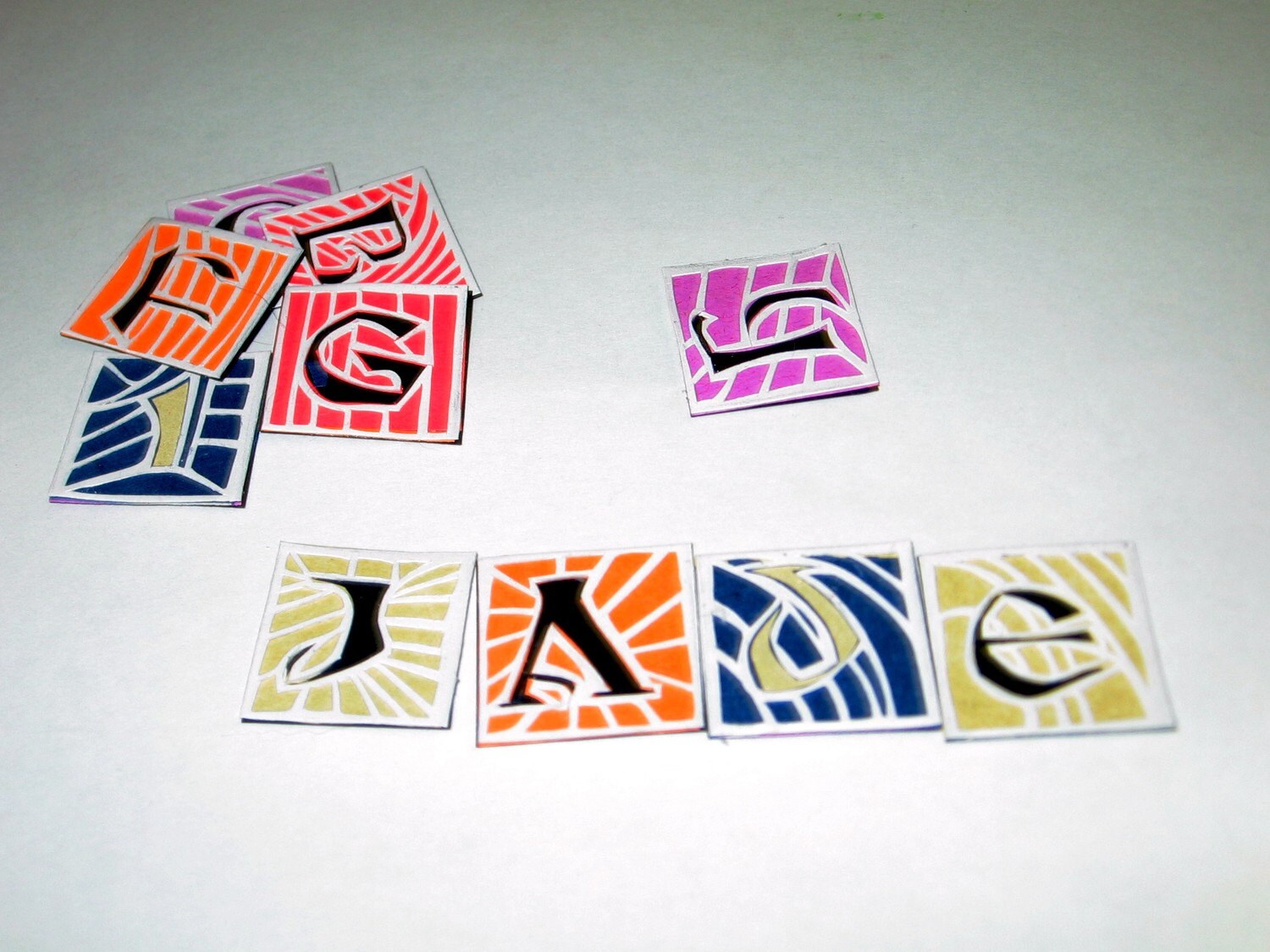 Inchie Alphabet Letters One Inch Square Papercut Letters 6 - Etsy