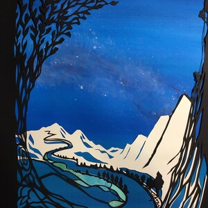 Milky Way Over the Flatirons - Papercut Ketubah - Custom Hand Lettering ...