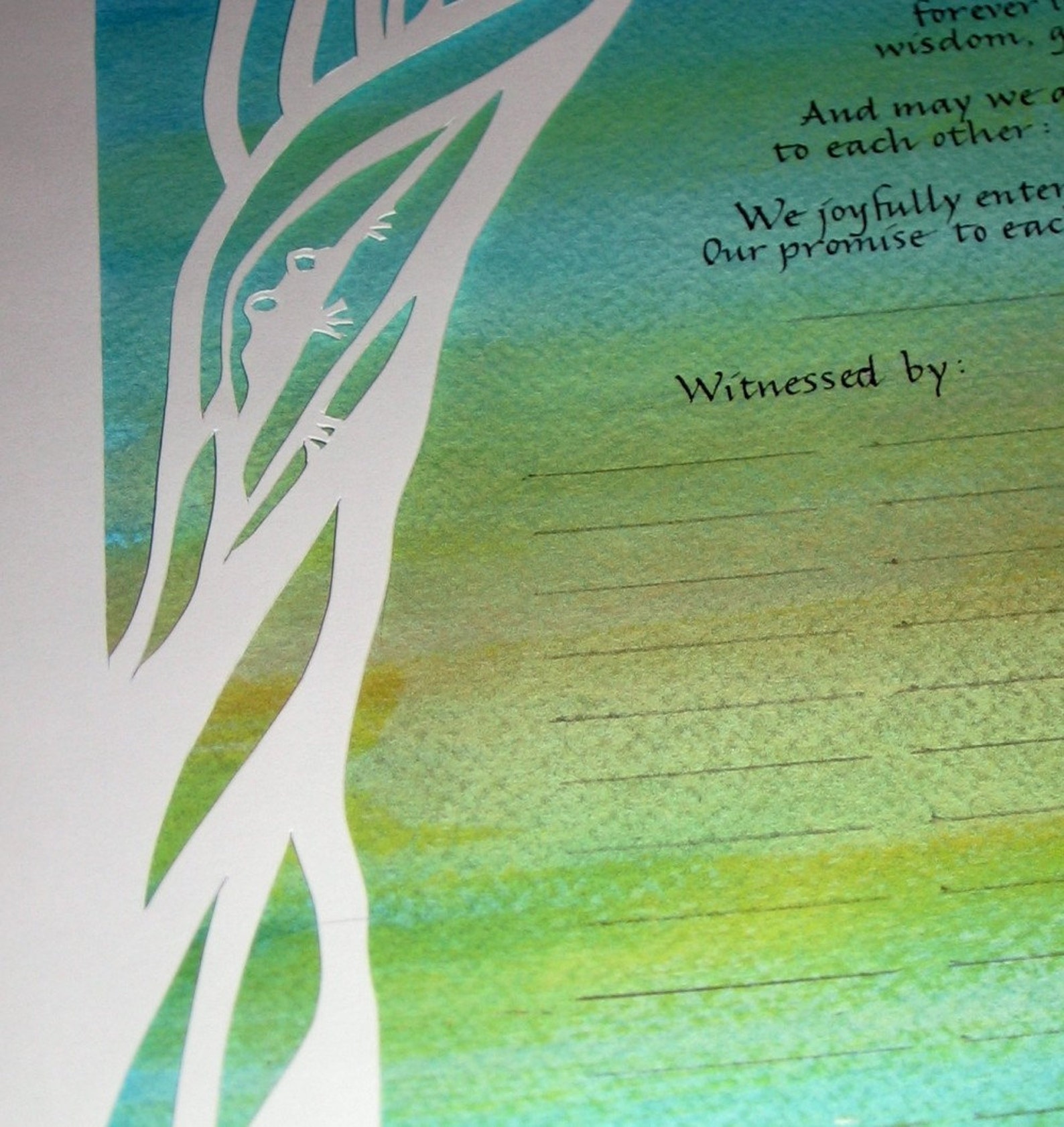 Beloved Boricua Puerto Rico Themed Colorful Papercut Ketubah - Custom ...