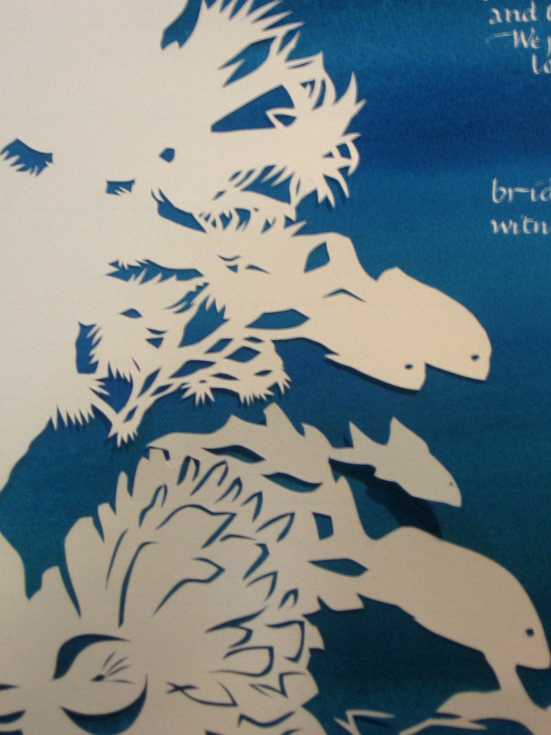 Underwater Marine Life Ketubah Papercut Wedding Artwork - Etsy