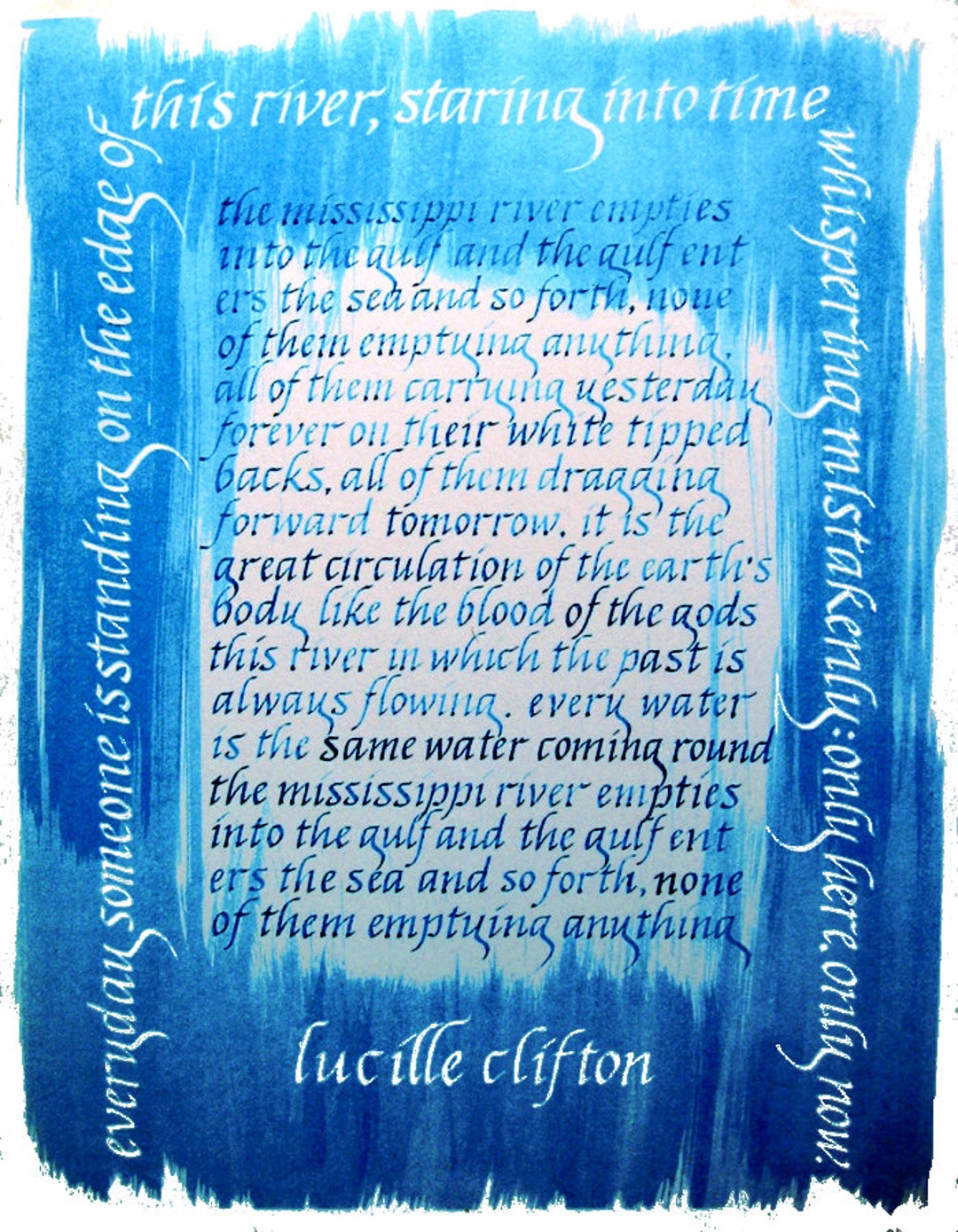And the Mississippi River... Card With Calligraphy Setting of Poem - Etsy