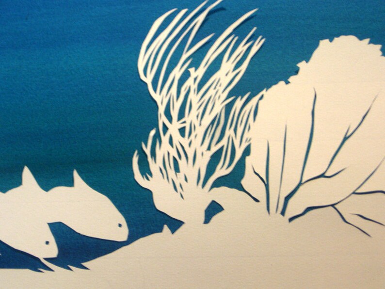 Underwater Marine Life Ketubah Papercut Wedding Artwork - Etsy