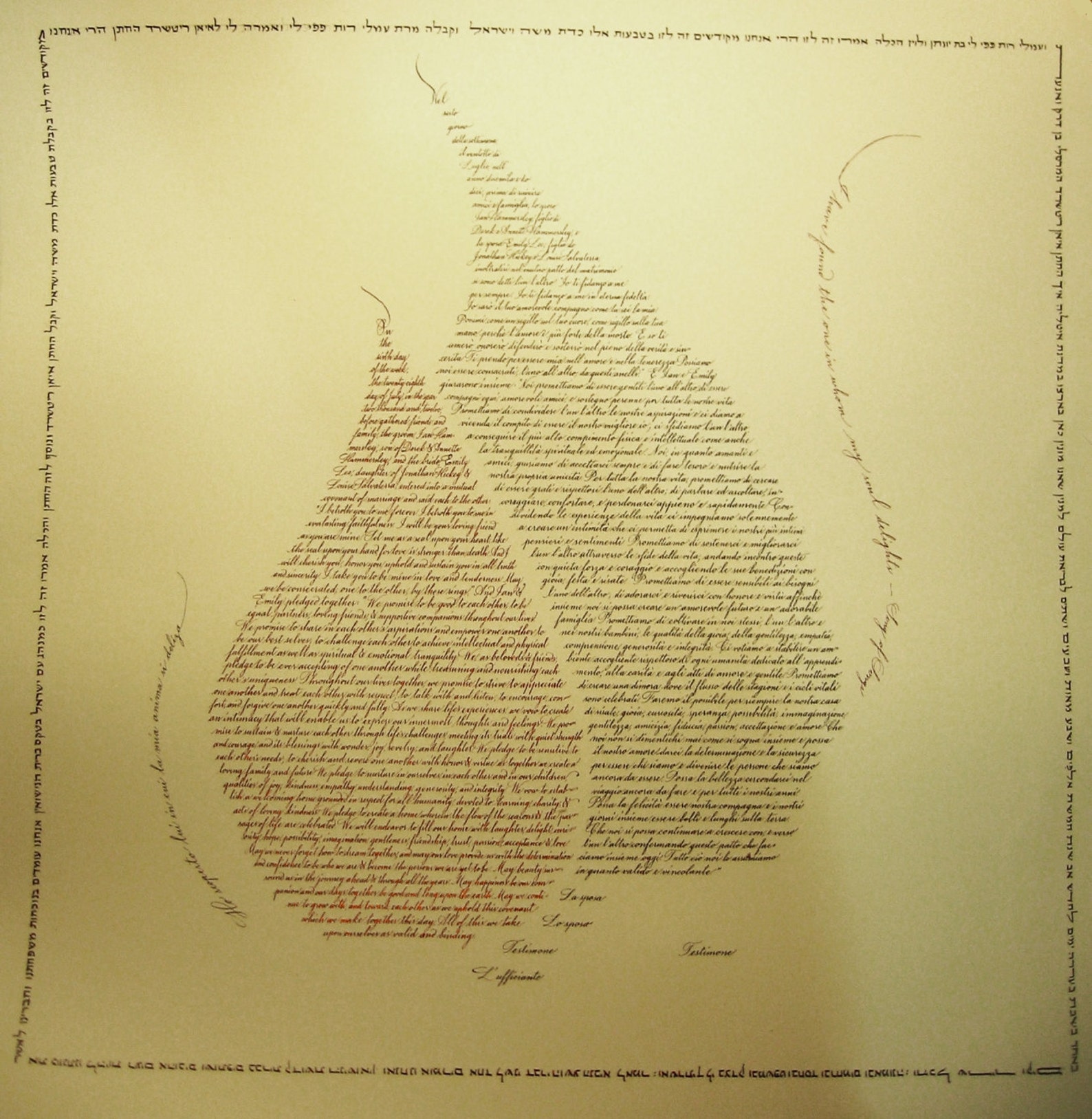 Flame Ketubah With Hebrew Border - Etsy