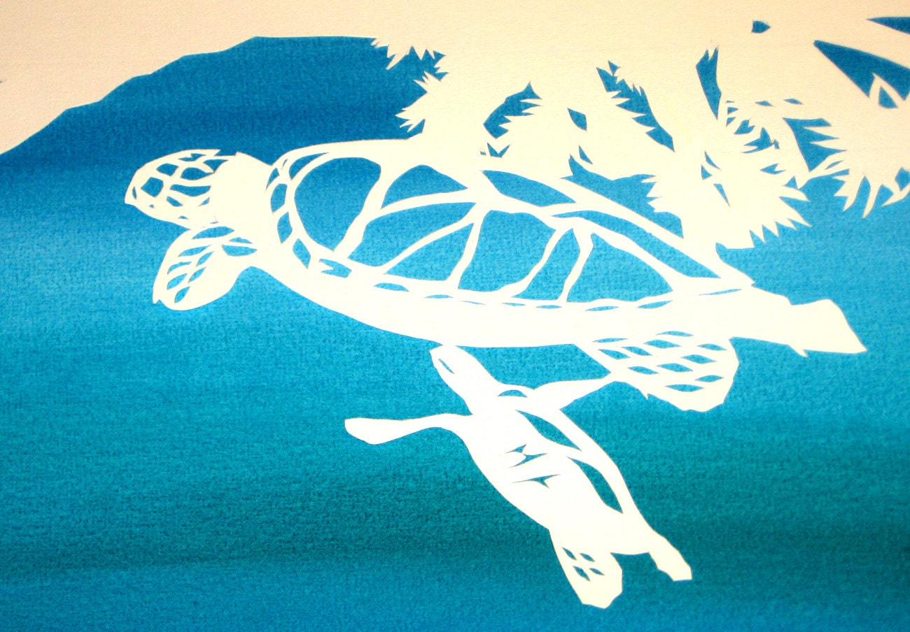 Underwater Marine Life Ketubah Papercut Wedding Artwork | Etsy