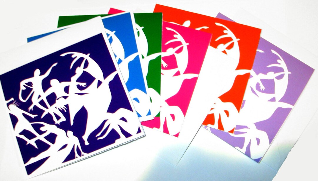 Nine Ladies Dancing Cards - Set of 10 - 5.25 X 5.25 With 6x6 Envelopes ...