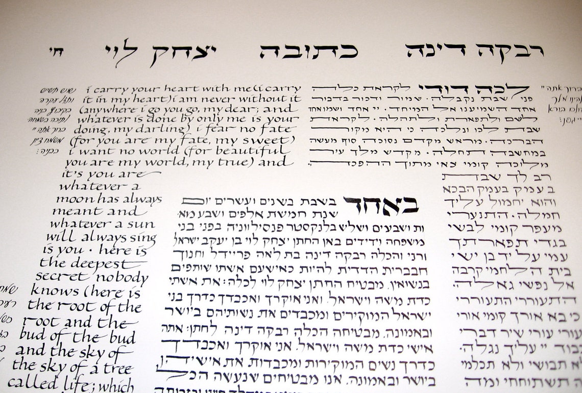 Talmud Page Ketubah Calligraphy by Hand - Etsy