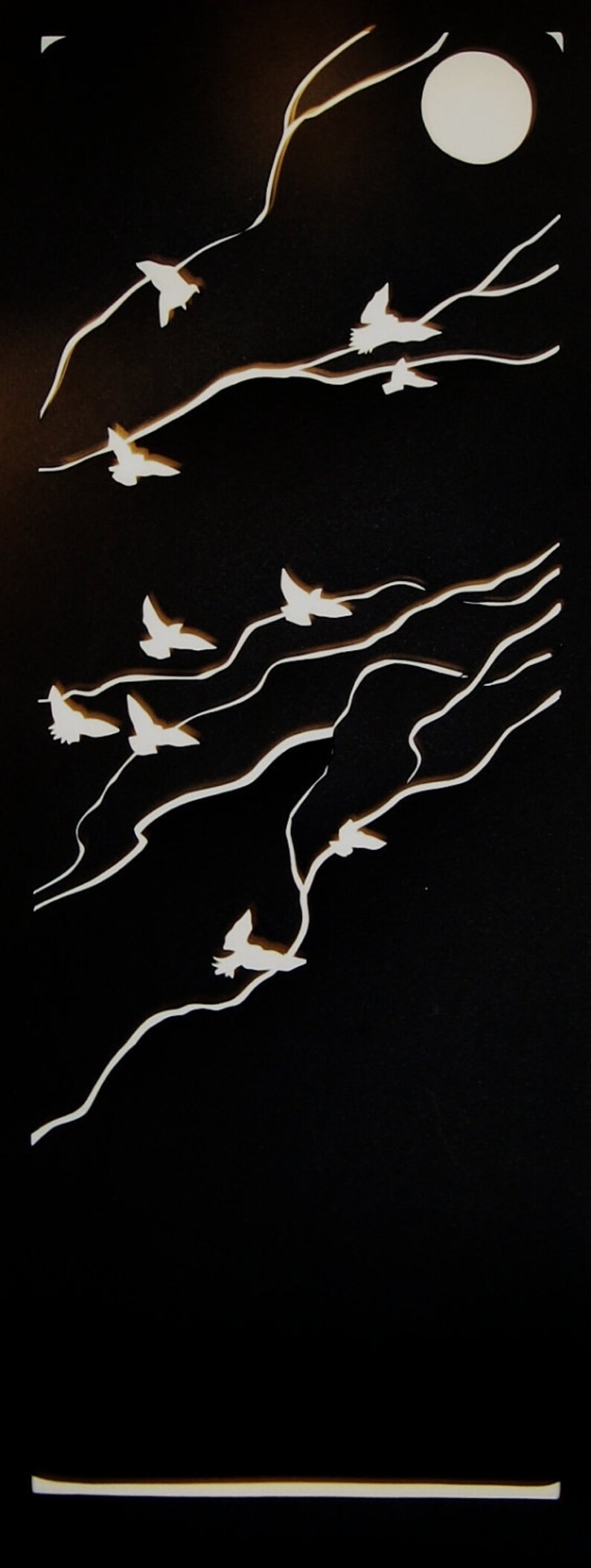 Triptych - 3 Spring Notations on Bipeds - Papercut Artwork in Black and ...