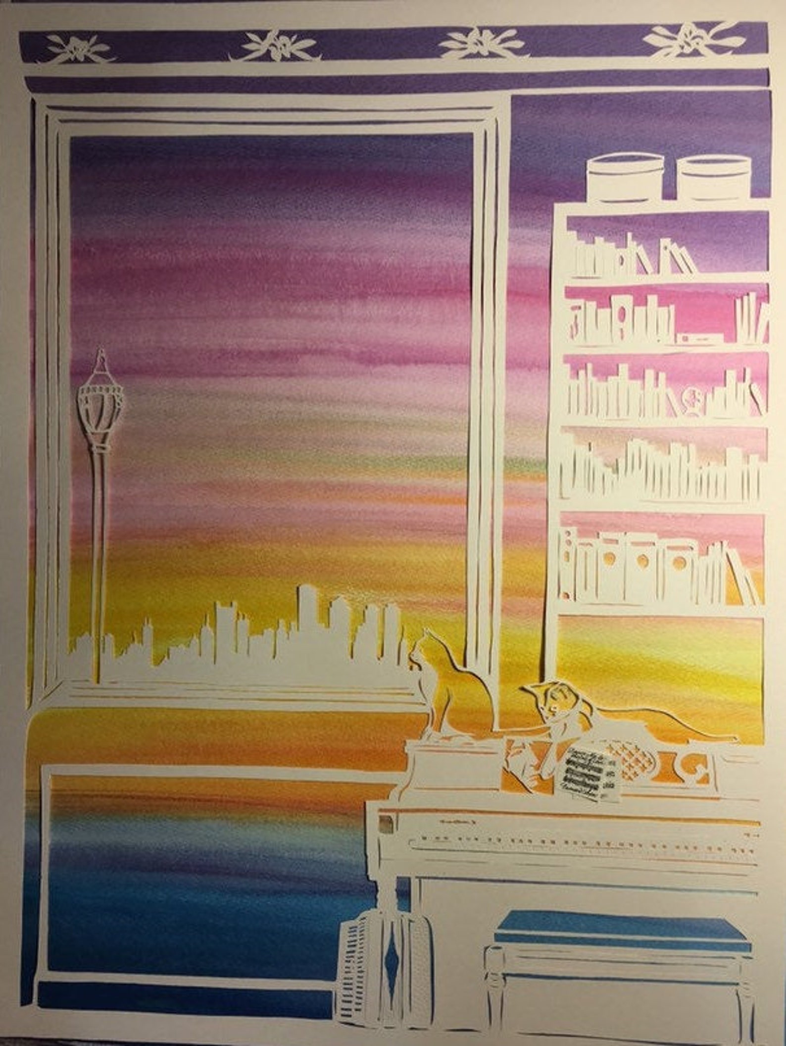 Boston Sunrise With Pants and Milad - Papercut Ketubah - Hand Lettering ...