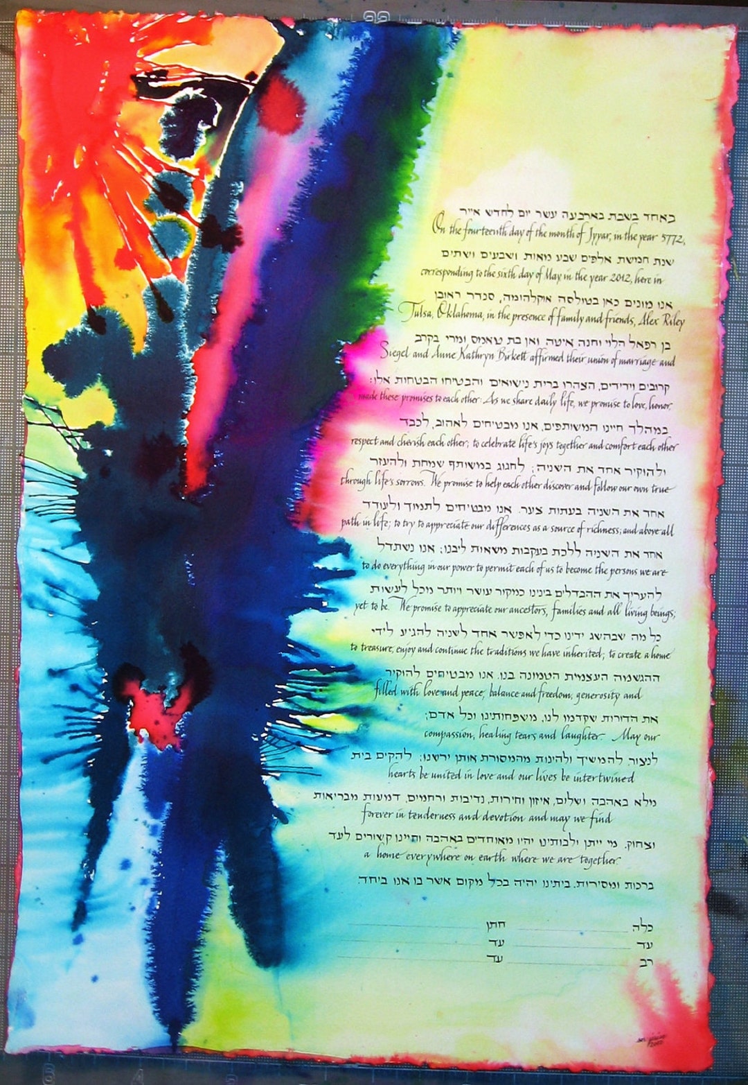 My Lettering, Your Artwork - Calligraphy for Your Self-designed Ketubah ...