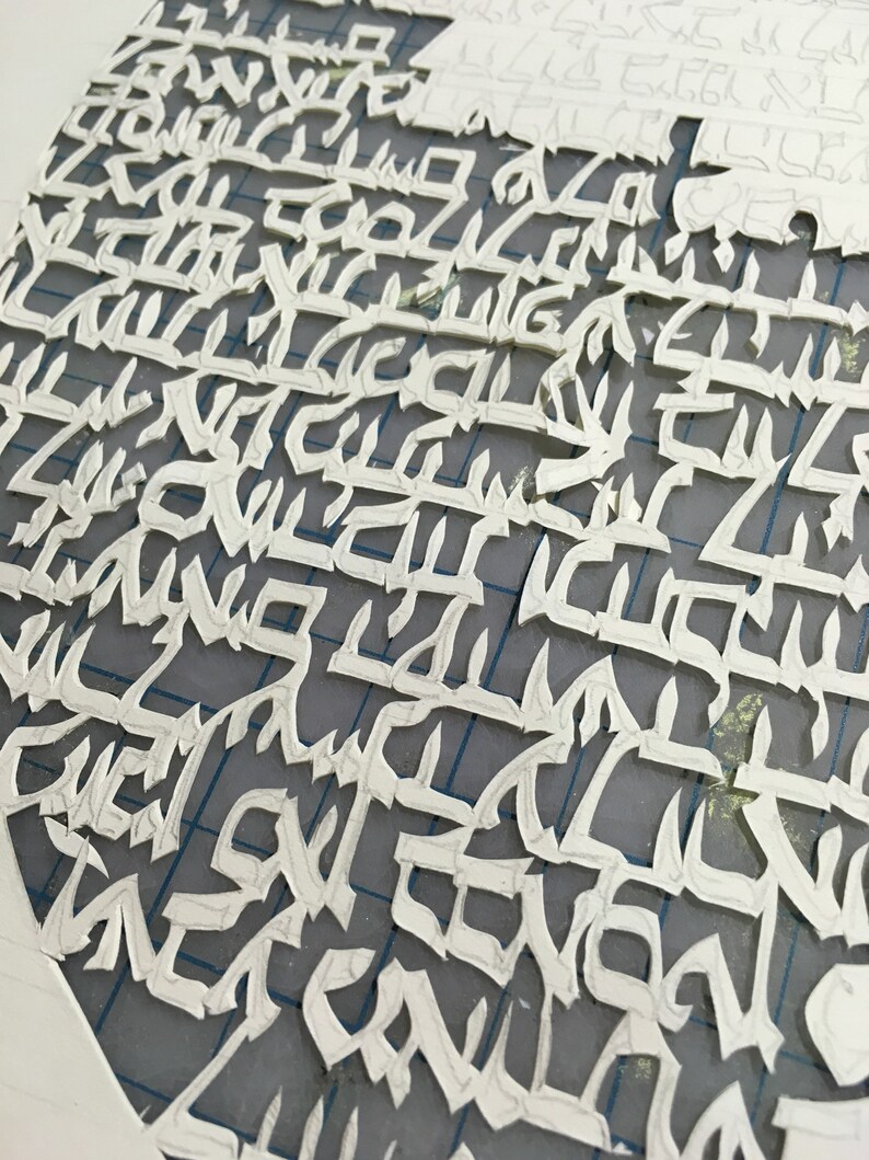 All Text Papercut Ketubah Each Hebrew Letter Cut Out by - Etsy
